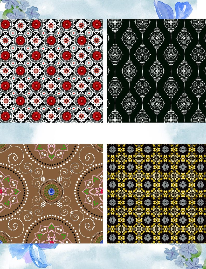 Indian Ethnic Art Fabric Digital Pattern Seamless , Scrapbook Paper ...