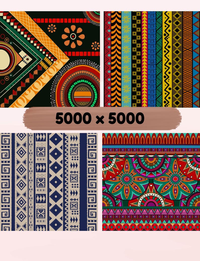 African Ethnic Fabric Patterns: Tribal Art Designs (400 Dpi) (digital ...