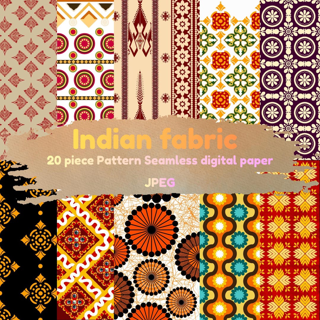 Indian Fabric Pattern Tribal Digital Prints Native Boho Fabric Textures ...