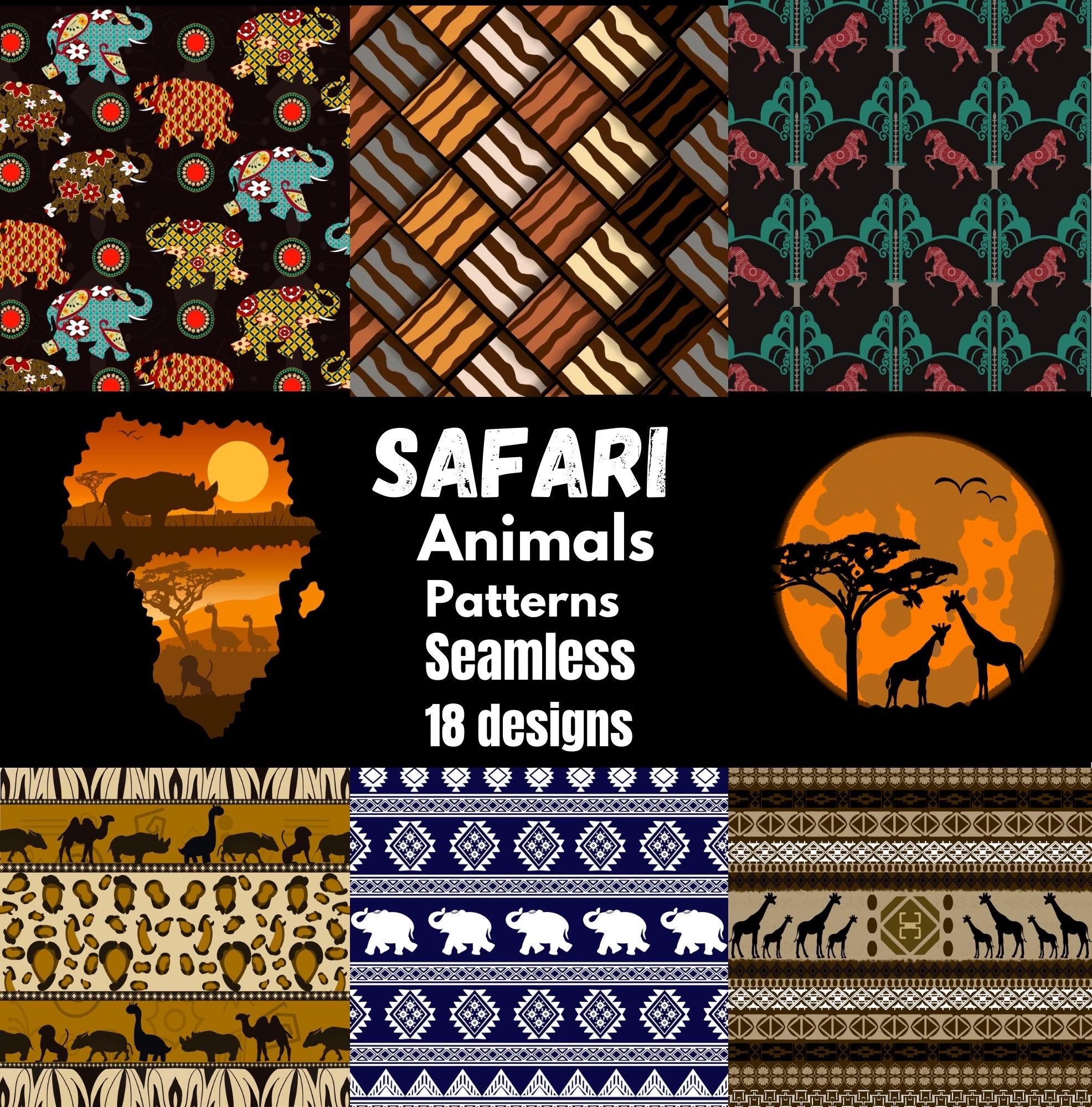 Safari Animals Farm African Digital Pattern Seamless, Scrapbook Paper ...