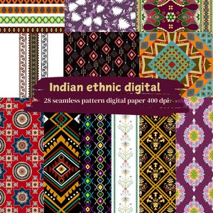 Indian Ethnic Art Fabric Digital Pattern Seamless , Scrapbook Paper ...