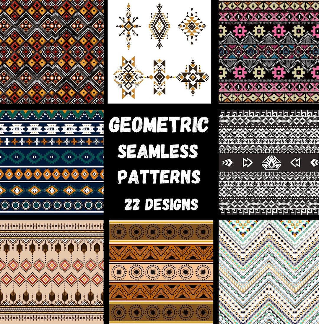 Geometric Digital Pattern Seamless Papers, Scrapbook Printable ...