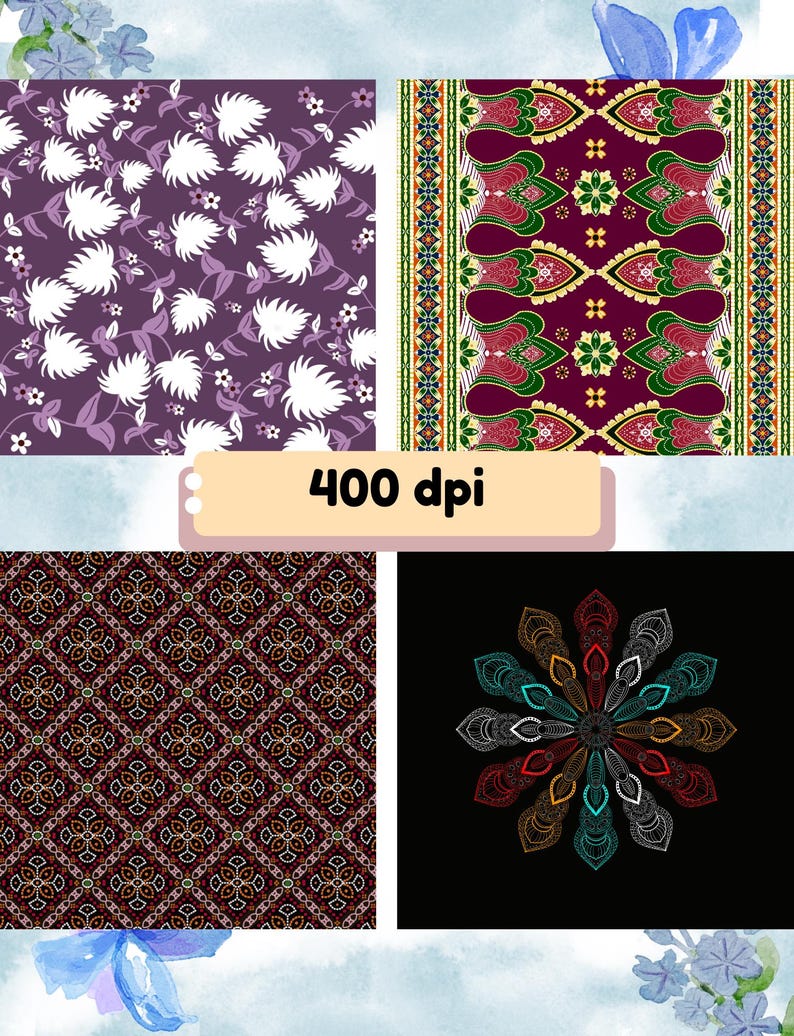 Indian Ethnic Art Fabric Digital Pattern Seamless , Scrapbook Paper ...