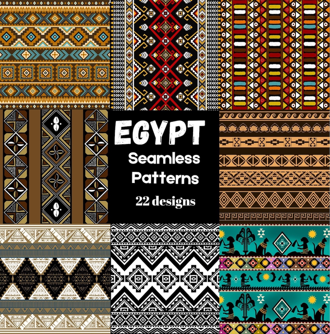 Ancient Egypt Ethnic Fabric Digital Pattern Seamless Scrapbook Paper ...