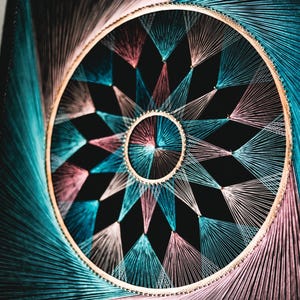 Handmade White Spiral String Art With Pink Border – Framed Wall Decor ...