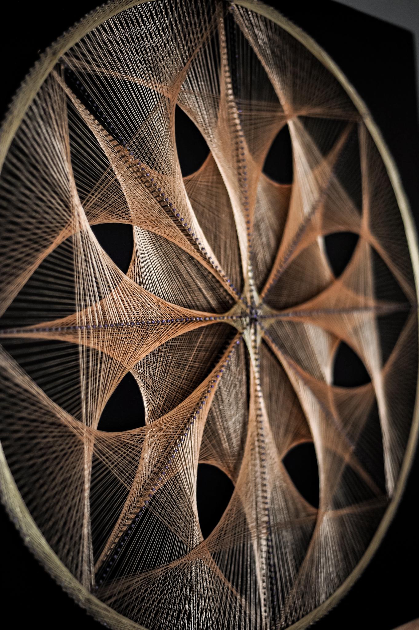 Handmade Golden Thread String Art Mandala – Framed Wall Decor - Etsy