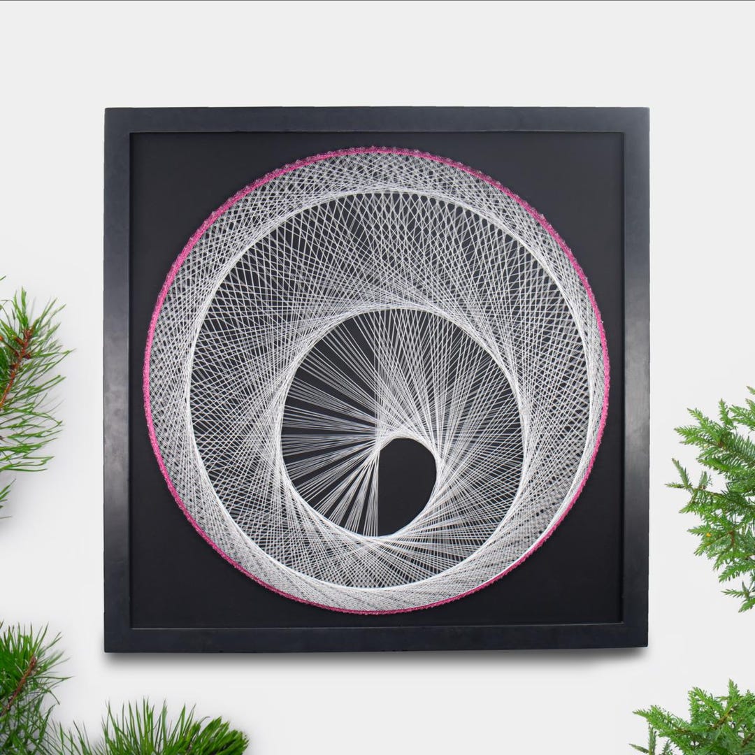 Handmade Spiral String Art With Pink Border – Framed Wall Decor - Etsy