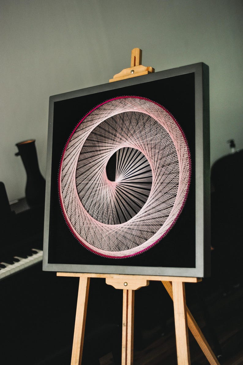 Handmade Spiral String Art With Pink Border – Framed Wall Decor - Etsy