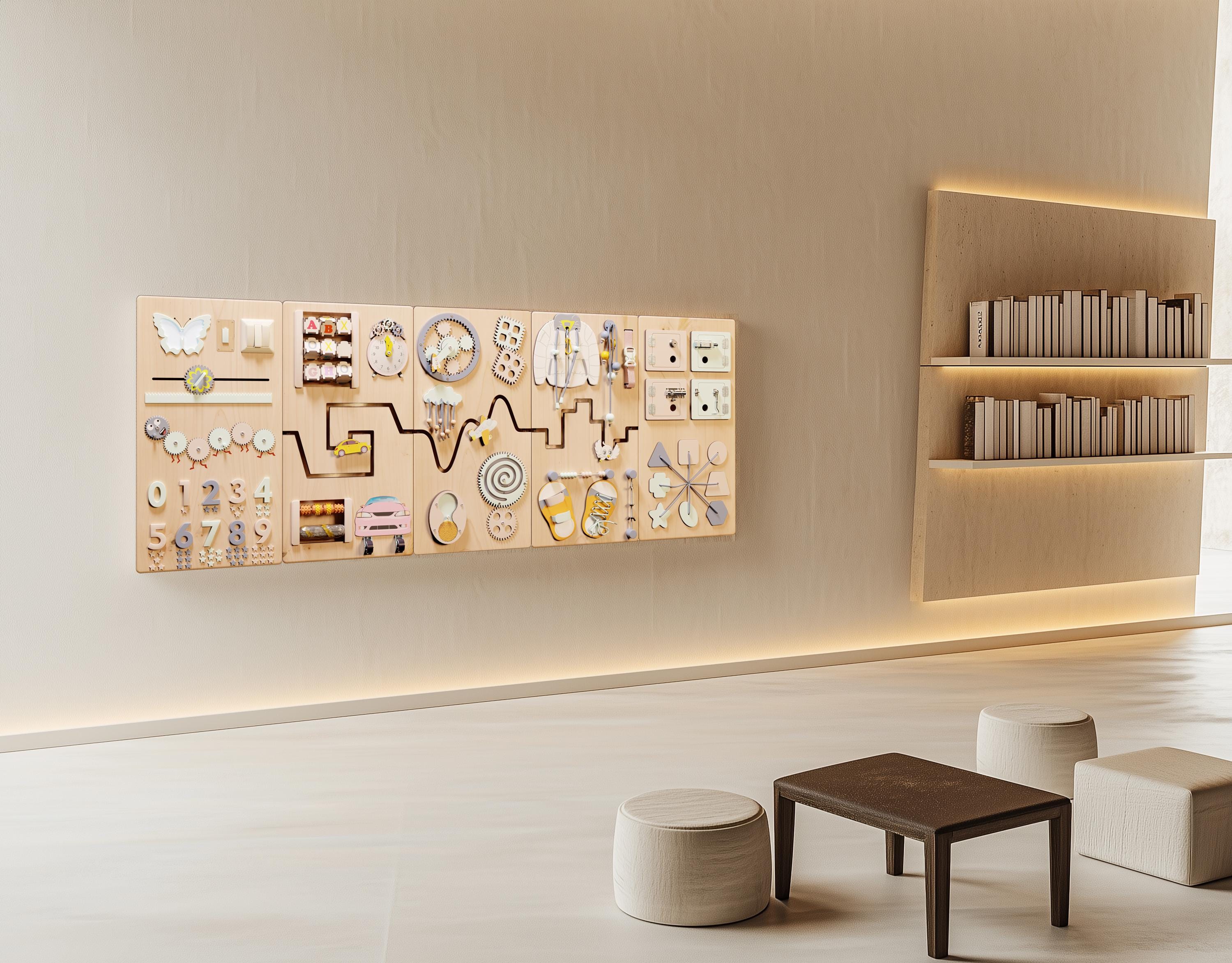 Neutral Sensory Wall Panel – Minimalist Activity Board for Kids and ...