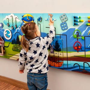 Extra Large Wall Busy Board With Mountain Theme, 9 Sensory Wall Panels ...