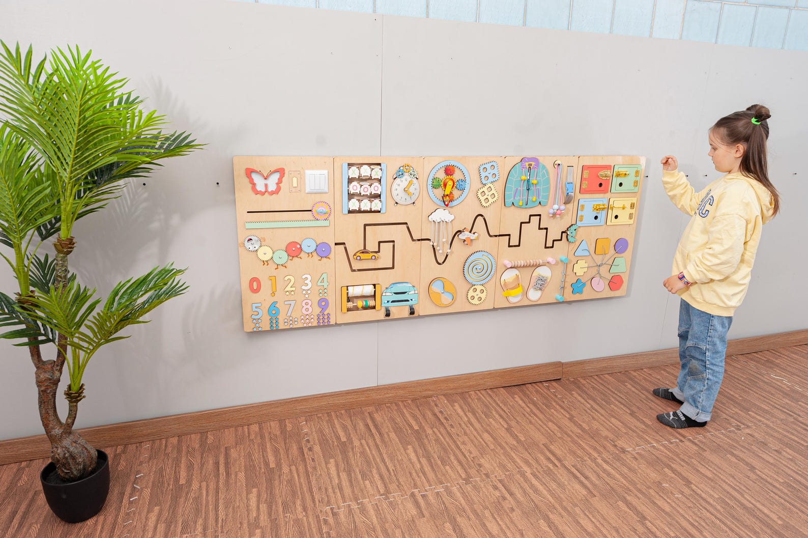 Activity Wall Panels in Pastel Color for Indoor Playroom in Chuches ...