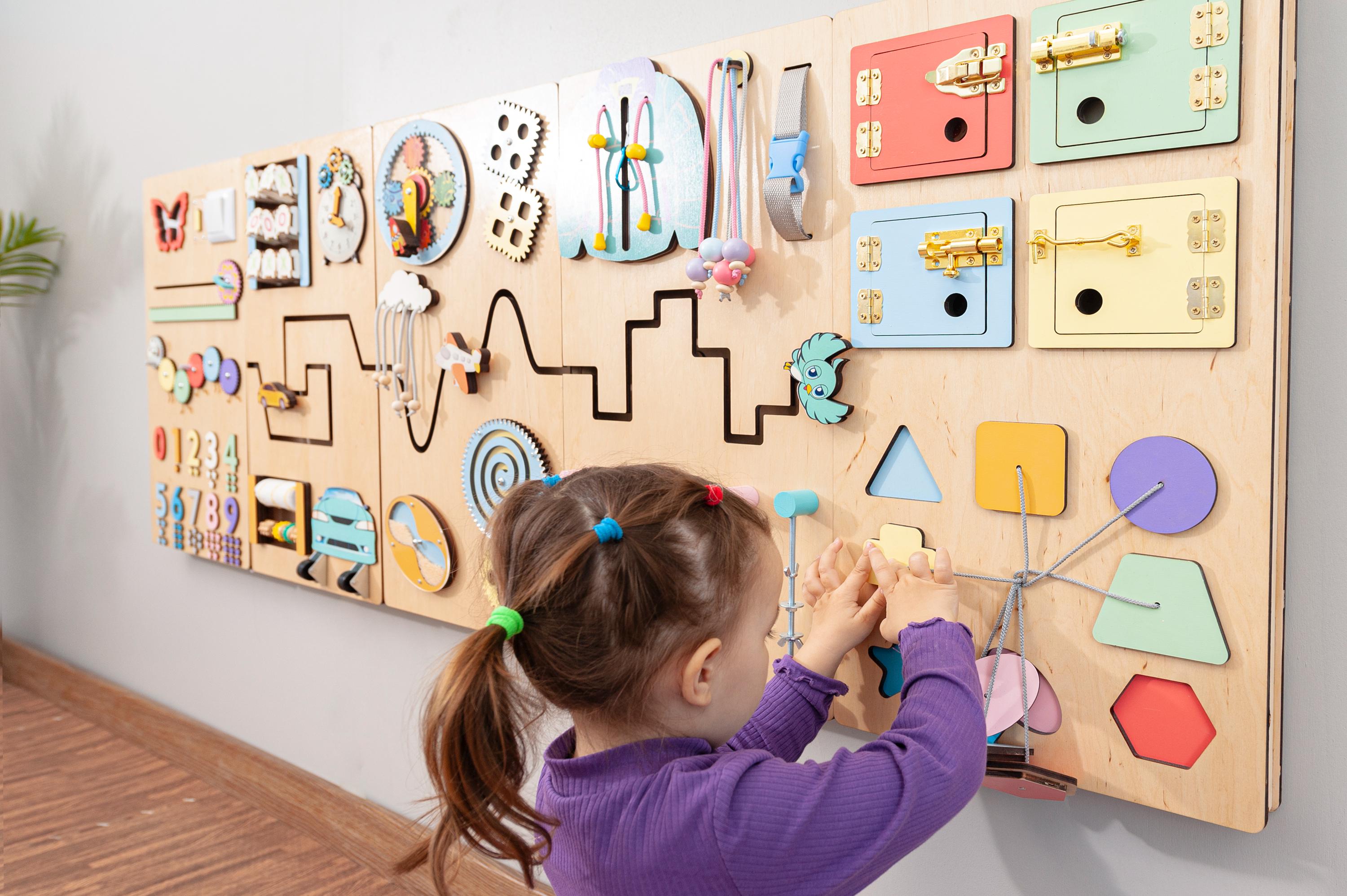Wall Busy Board Panels in Pastel Color for Children Activity in Waiting ...