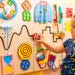 Activity Wall With Lightening Aquarium in Bright Color. Wall Mounted ...