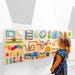 Activity Wall With Lightening Aquarium in Bright Color. Wall Mounted ...