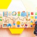 Activity Wall With Lightening Aquarium in Bright Color. Wall Mounted ...