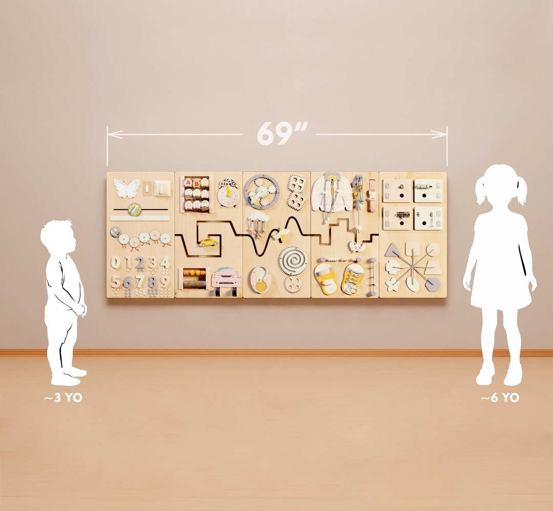 Neutral Sensory Wall Panel – Minimalist Activity Board for Kids and ...