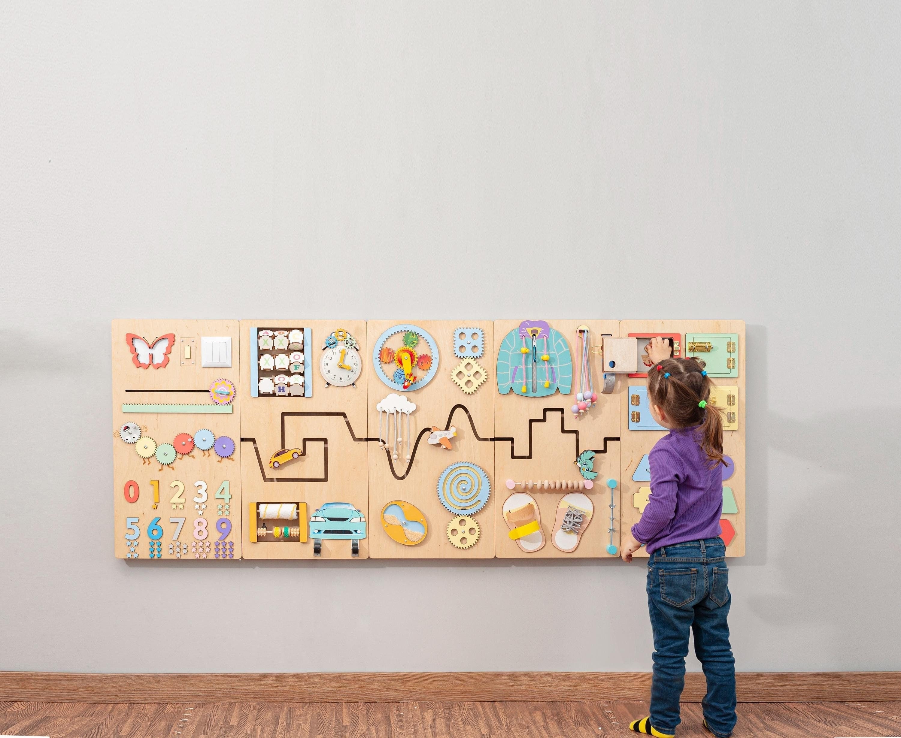 Wall Busy Board Panels in Pastel Color for Children Activity in Waiting ...