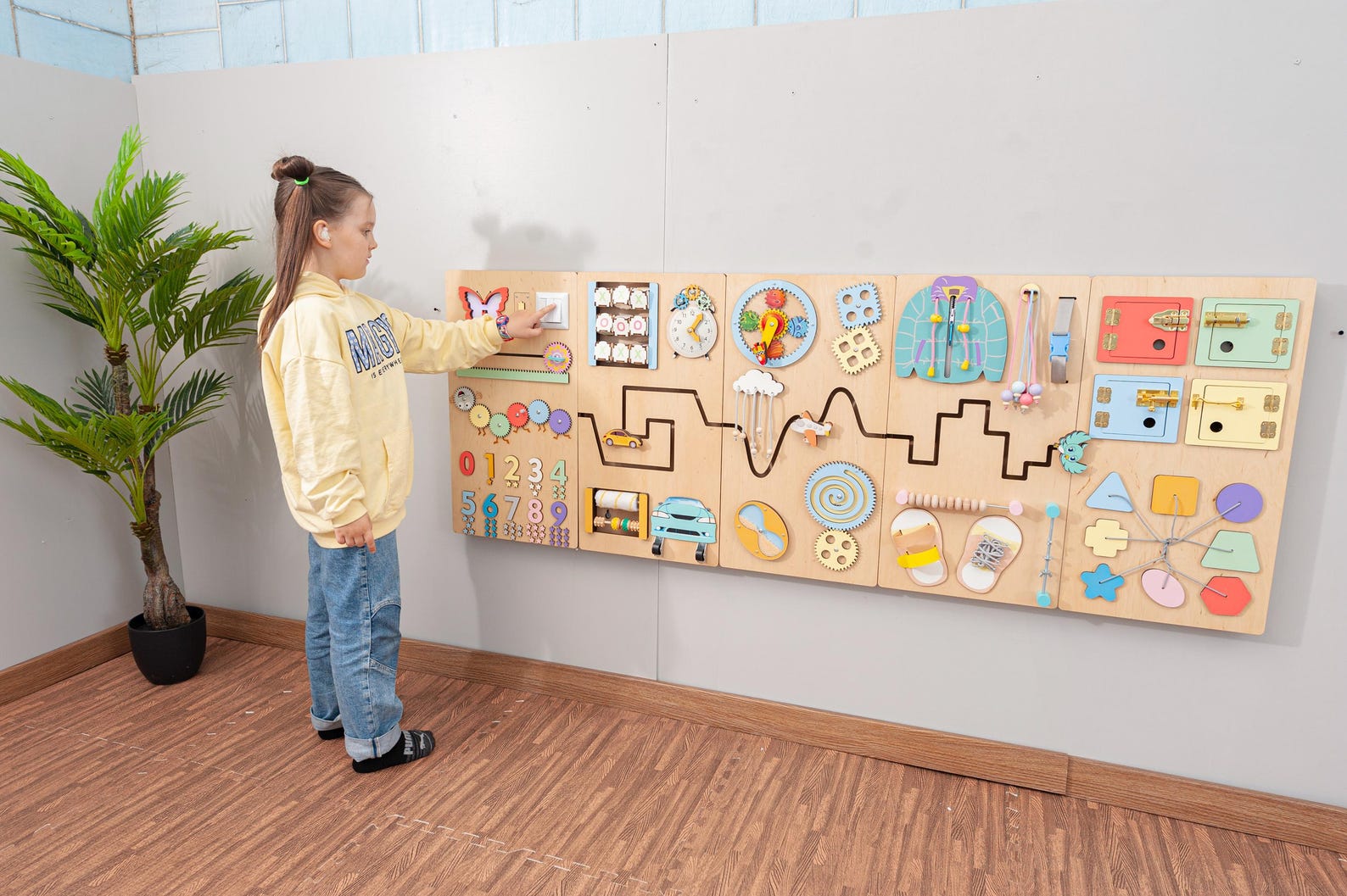 Activity Wall Panels in Pastel Color for Indoor Playroom in Chuches ...