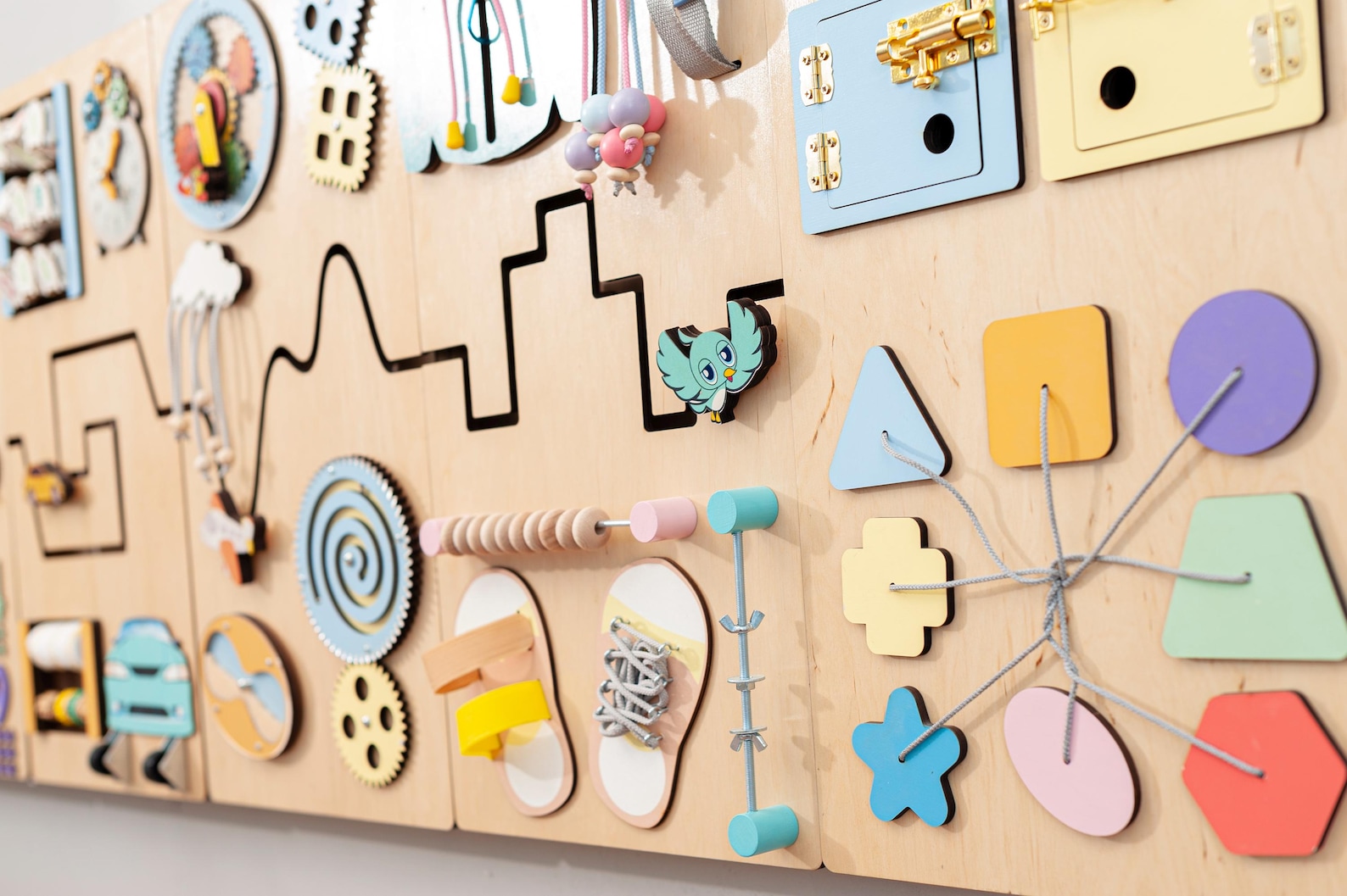 Interactive Activity Wall Panels for Public Installation. Wooden ...