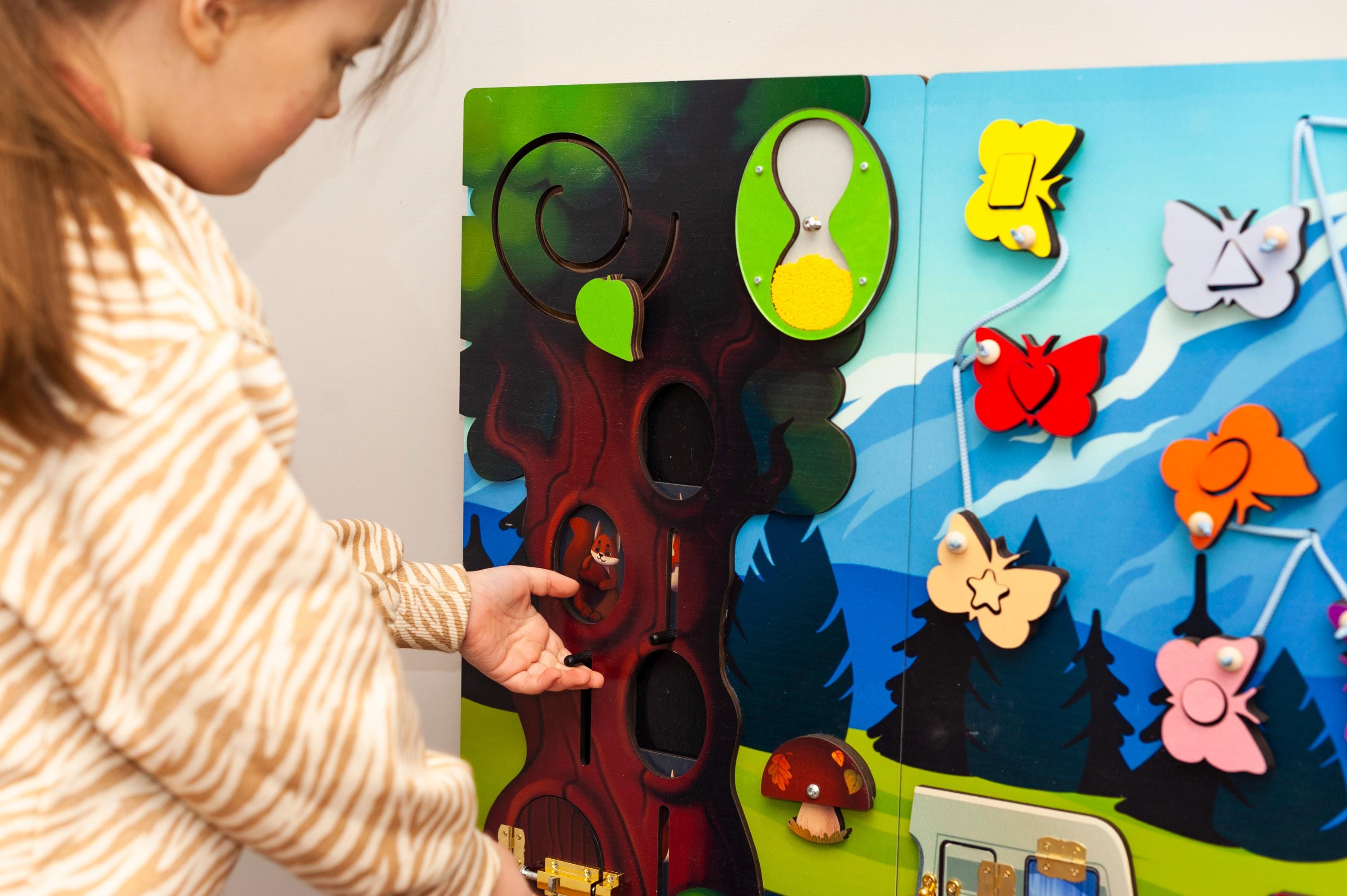 Extra Large Wall Busy Board With Mountain Theme, 9 Sensory Wall Panels ...