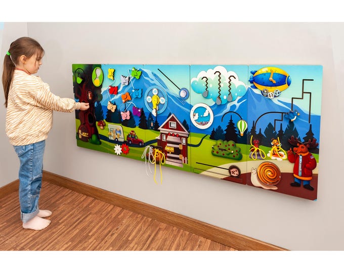 Large Busy Board Preschool Wall Toys for Fine Motor Skills and ...