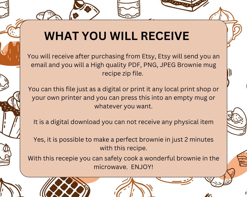 Printable Brownie Recipe, Printable Baking Recipe, Printable Homemade ...