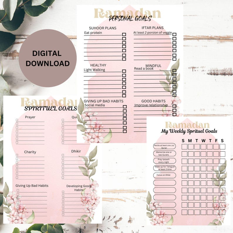 Ramadan Planner Printable: Daily Tracker, Spiritual Journal (PDF) - Etsy