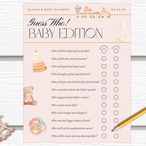 Guess Who? Editable Baby Shower Game - Etsy UK