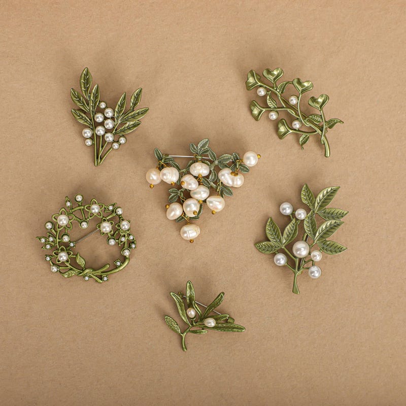 Enamel Flower Brooch Green - Etsy
