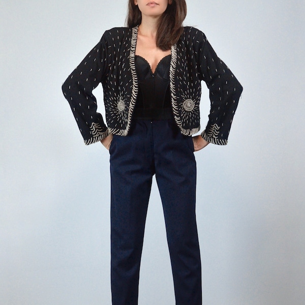 Black Beaded Sweater - Etsy