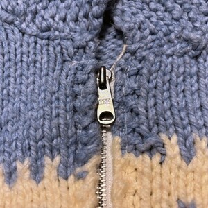 80s Hand Knit Eagle Cardigan, XL to XXL | Vintage Periwinkle Zip up ...
