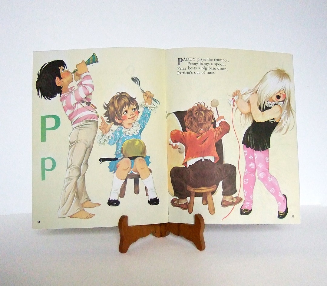 Vintage Music Nursery Art, 70s Book Page Print, Big Eyes Children's ...