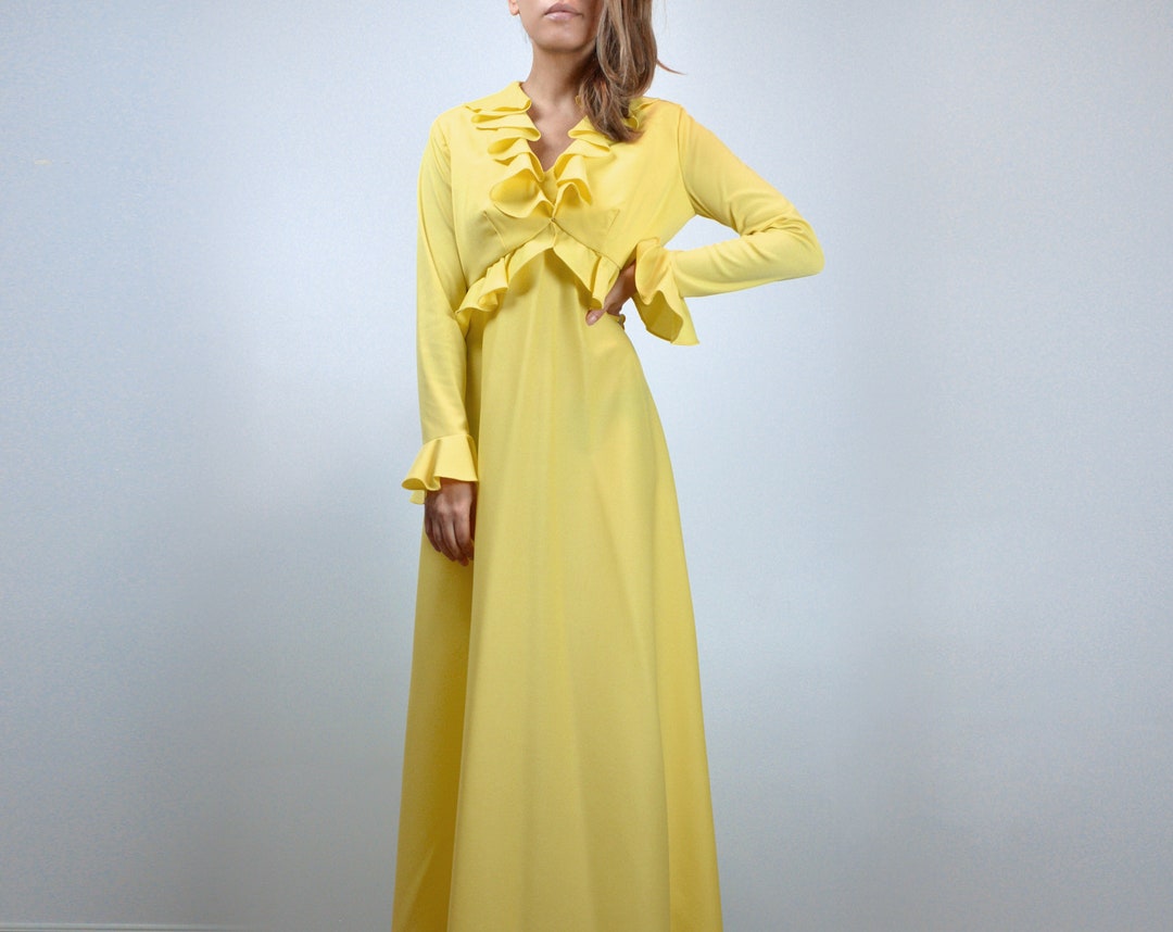 1970s Prom Dress, XS to S | Vintage Two Piece Maxi Dress With Jacket ...