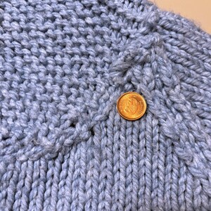 80s Hand Knit Eagle Cardigan, XL to XXL | Vintage Periwinkle Zip up ...