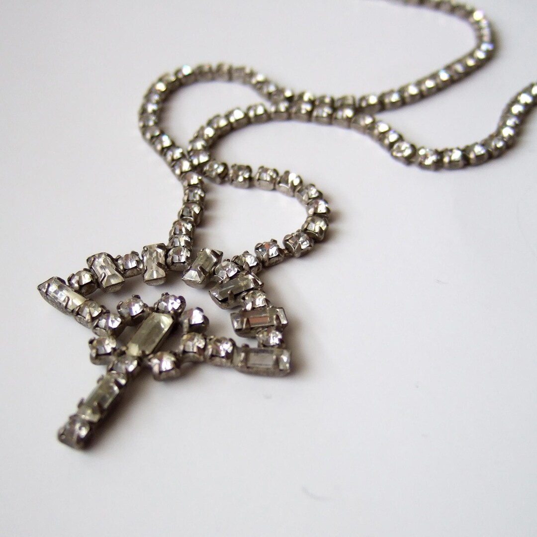 Pave Rhinestone Necklace, Vintage 1960s Jay Flex Sterling Jewelry - Etsy