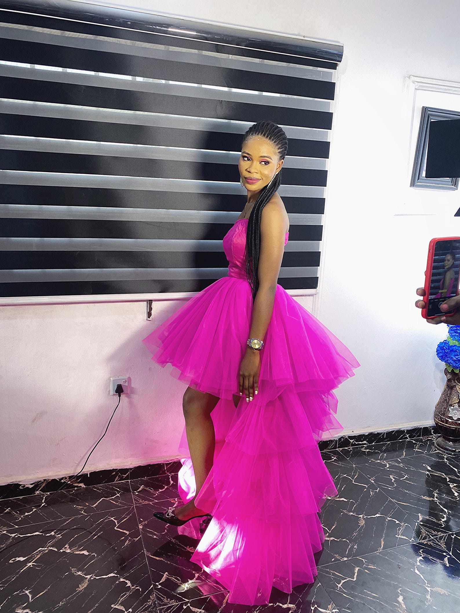 Strapless High-low Tulle Dress: Pink Party Gown - Etsy