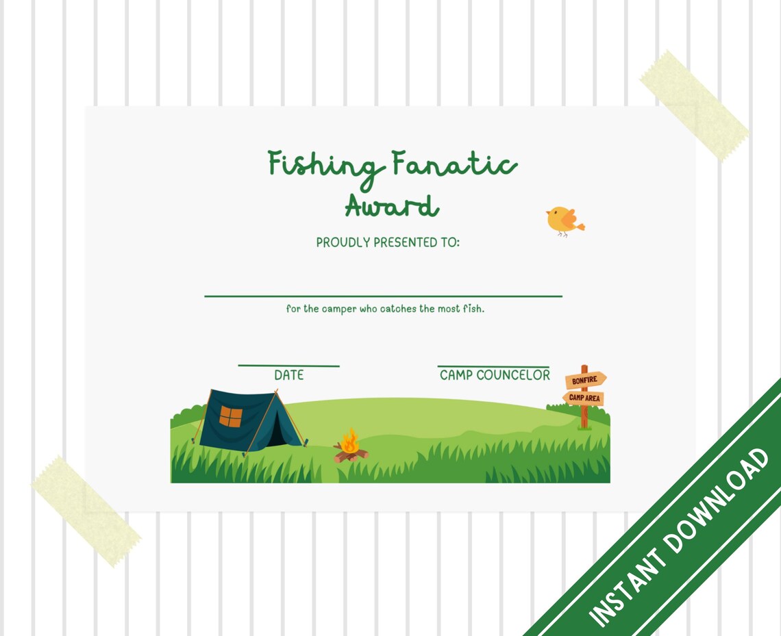 Summer Camp Awards Certificates, Camp Achievement Award, Campers Gift ...