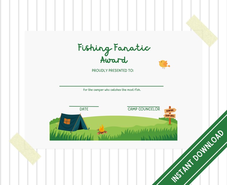 Summer Camp Awards Certificates, Camp Achievement Award, Campers Gift ...