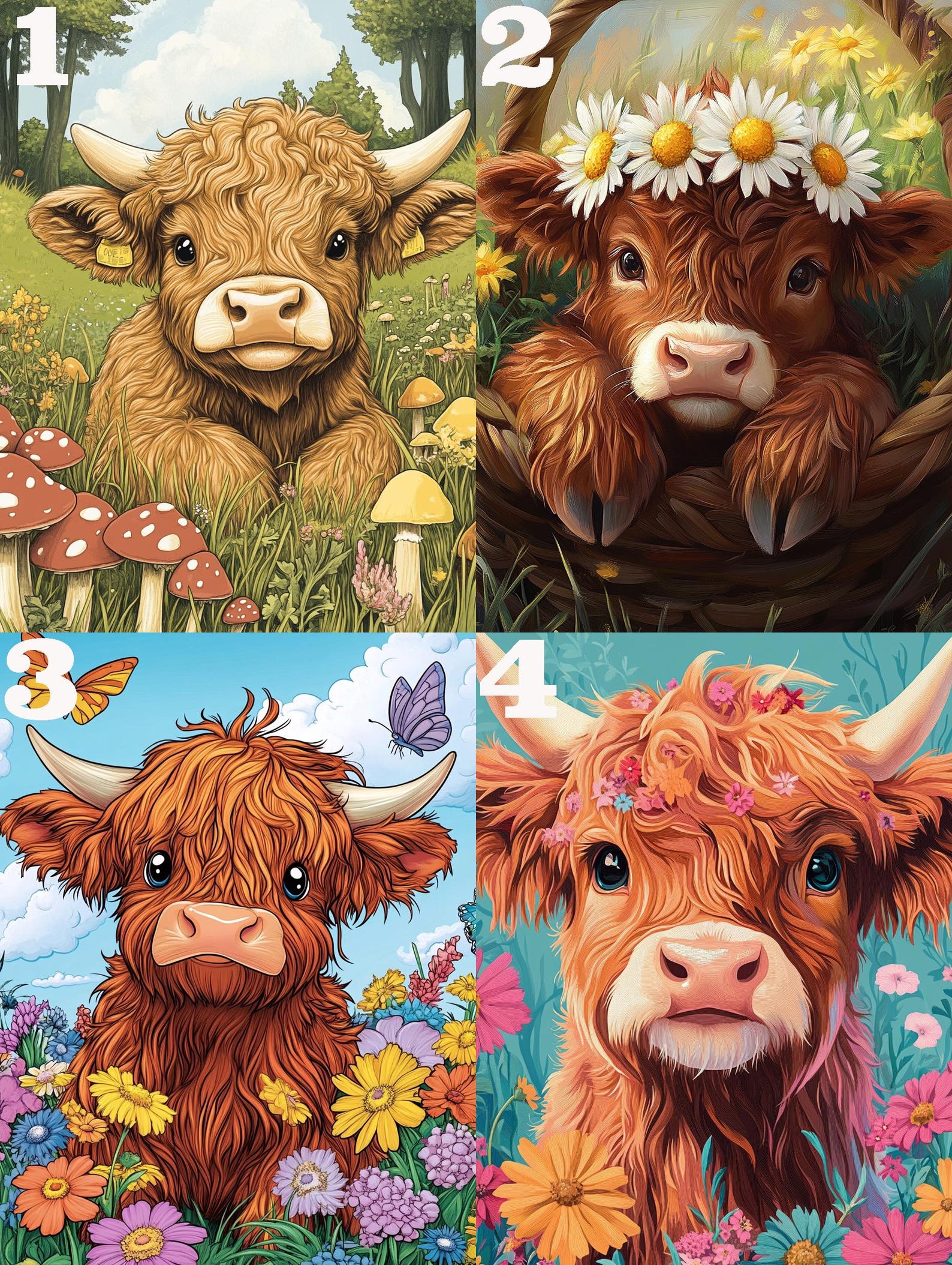 Paint by Number Kit Highland Cow DIY Paint by Numbers for Adult ...