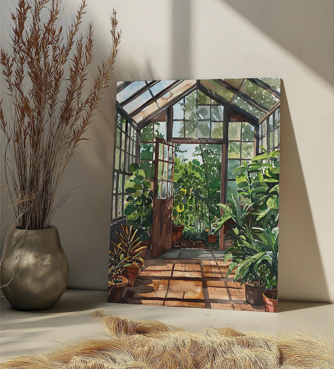 Greenhouse Art Paint by Number Kit Garden Plants DIY Paint by Numbers ...