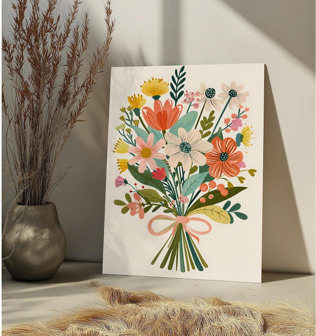 Birth Flower Bouquet Paint by Number Kit Colorful Flower Floral Garden ...