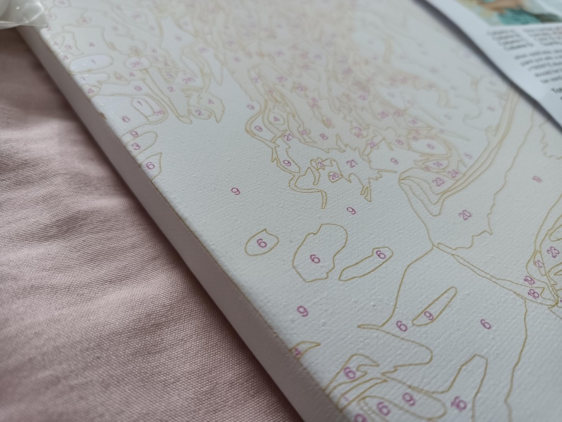 Stack of Books Paint by Number Kit Floral Bow Book DIY Paint by Numbers ...