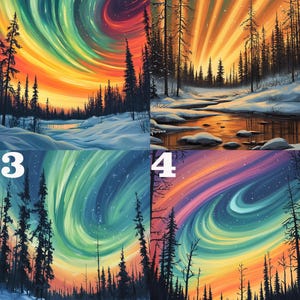 Northern Lights Paint by Number Kit Forest Aurora Borealis DIY Paint by ...