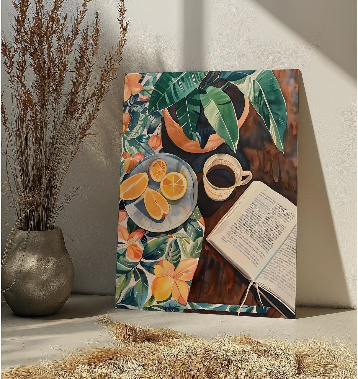 Still Life Cozy Reading Nooks Paint by Number Kit Coffee Orange Acrylic ...