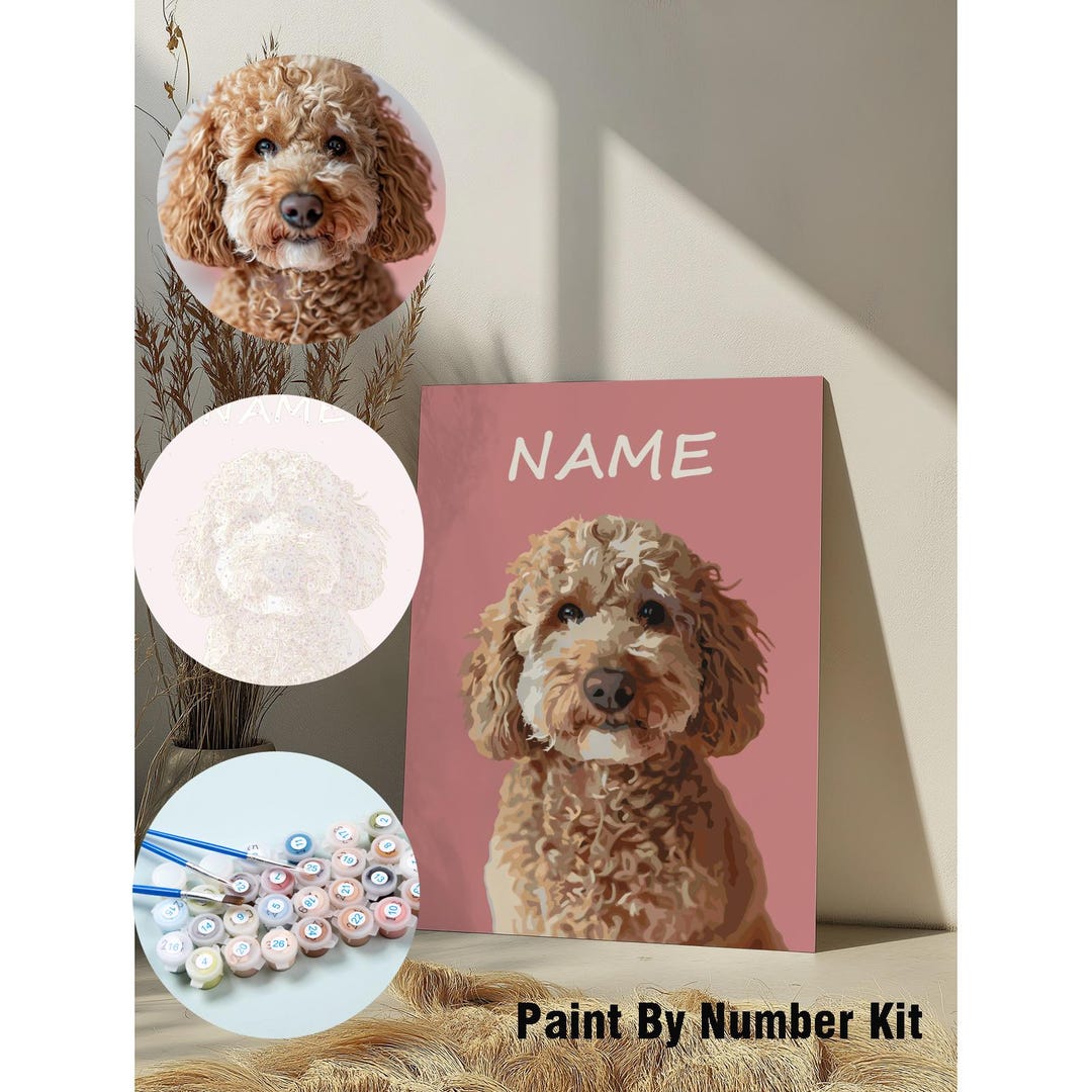 Custom Pet Portraits Using Pet Photo Paint by Number Kit Personalized ...