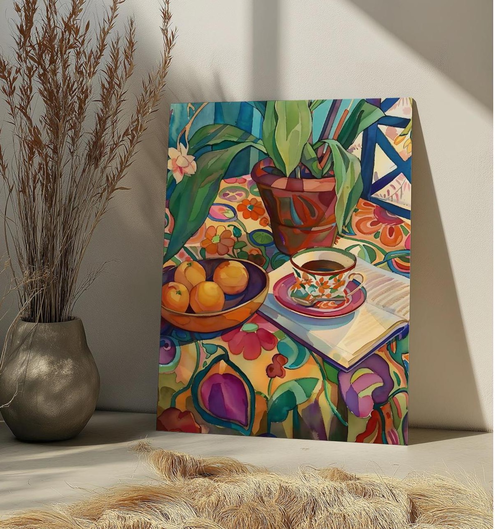 Still Life Cozy Reading Nooks Paint by Number Kit Coffee Orange Acrylic ...
