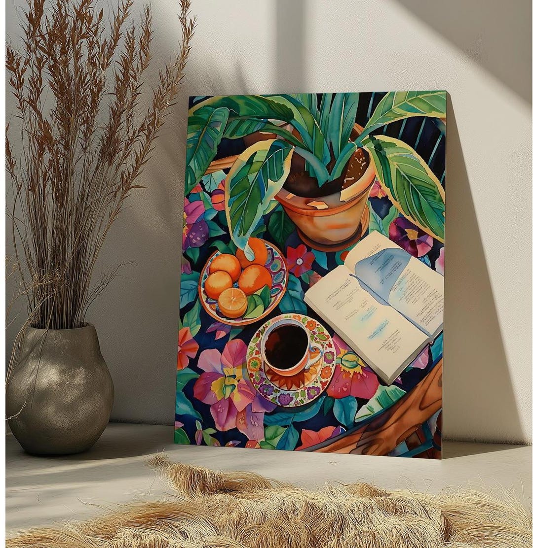 Still Life Cozy Reading Nooks Paint by Number Kit Coffee Orange Acrylic ...