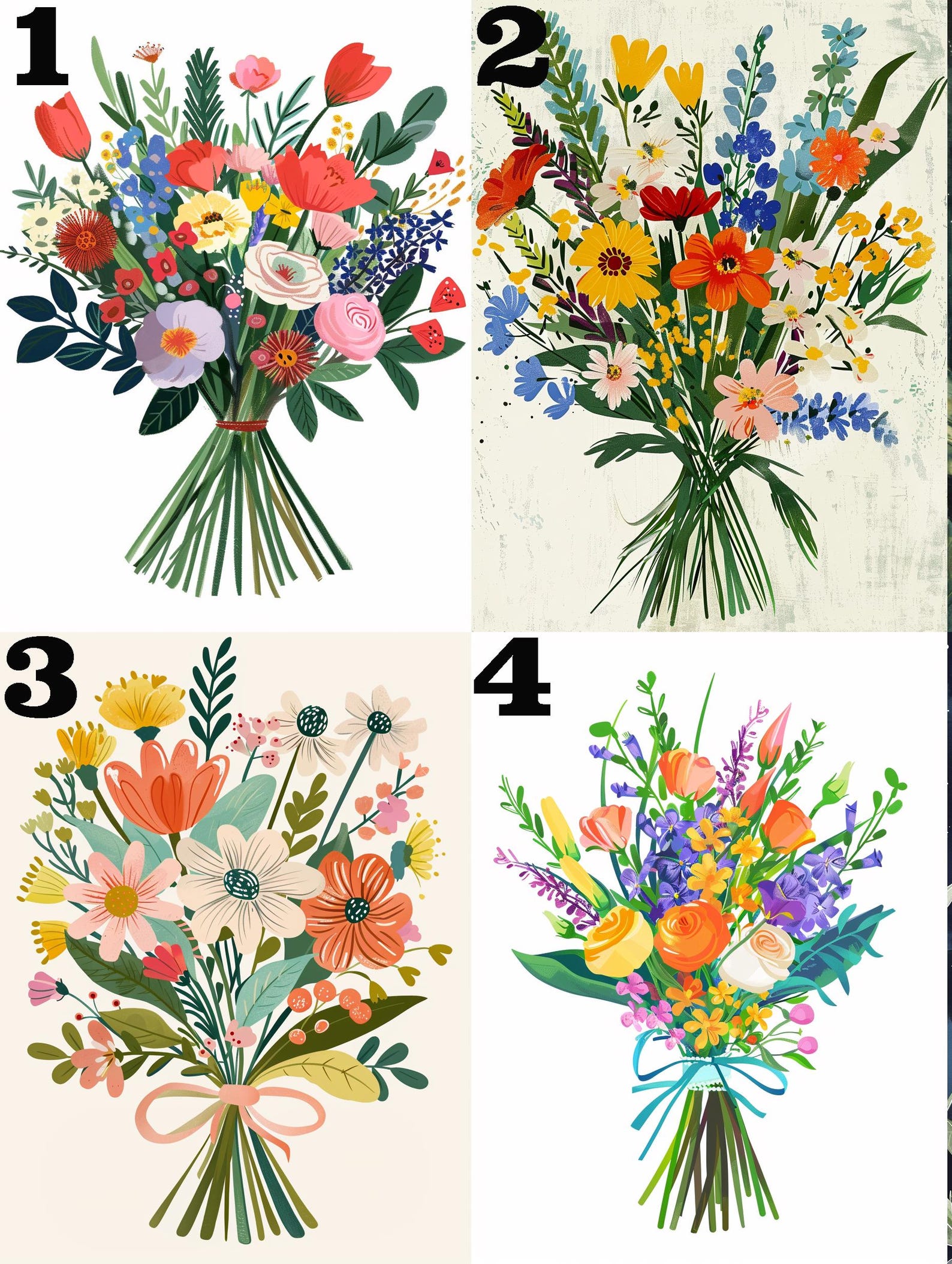 Birth Flower Bouquet Paint by Number Kit Colorful Flower Floral Garden ...