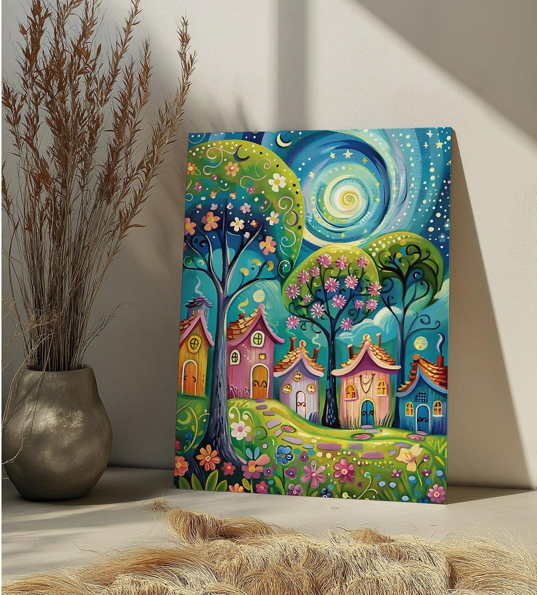 Spring Village Paint by Number Kit Houses Flowers DIY Paint by Numbers ...