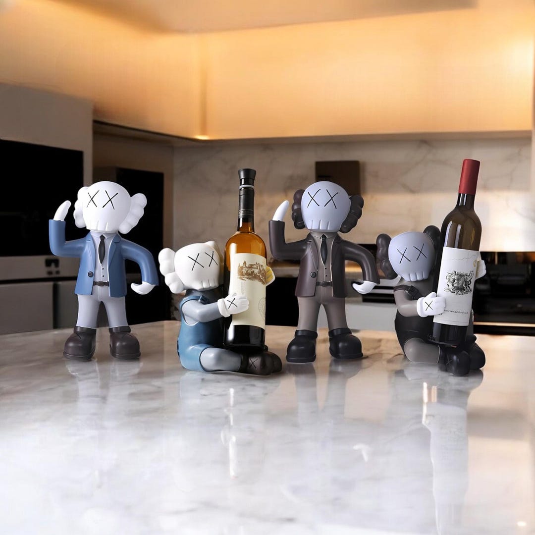 Decorative Sit Kaws Decor Figures Kaws Statue Wine Bottle Holder Unique ...